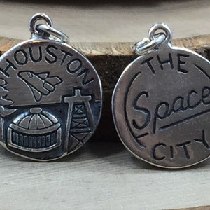Houston Charm, Texas Charm, Houston Pendant, Sterling Silver Houston ...