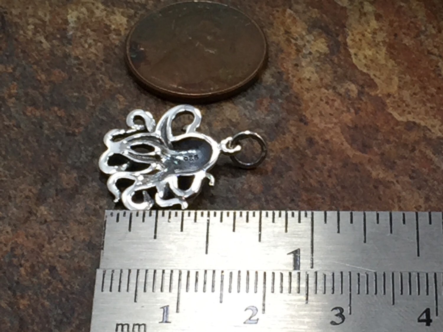 Octopus Charm Sterling Silver Octopus Charm Sea Life Charm | Etsy