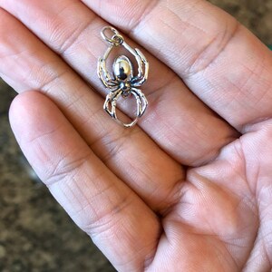 Spider Charm, Realistic Spider Charm, Halloween Charm, Sterling Silver ...