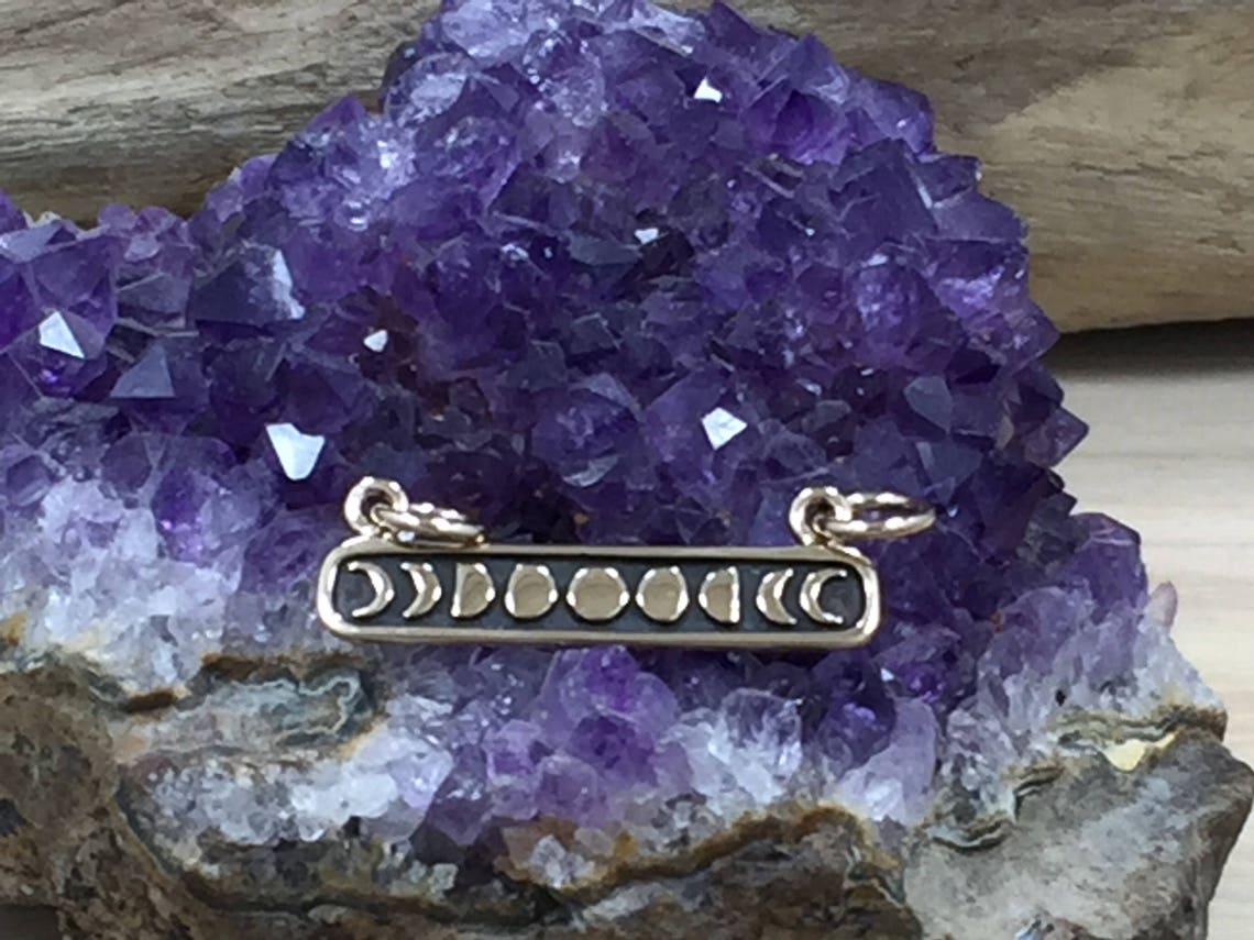 Moon Charm, Phases of the Moon Charm, Etched Phases of the Moon Charm ...