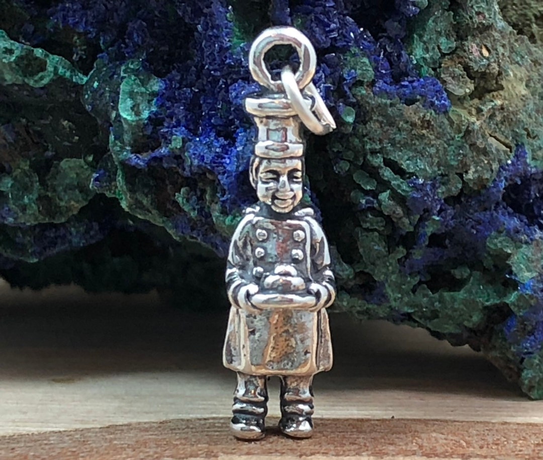 Baker Man Charm, Baker Charm, Chef Charm, Cook Charm, Sterling Silver ...