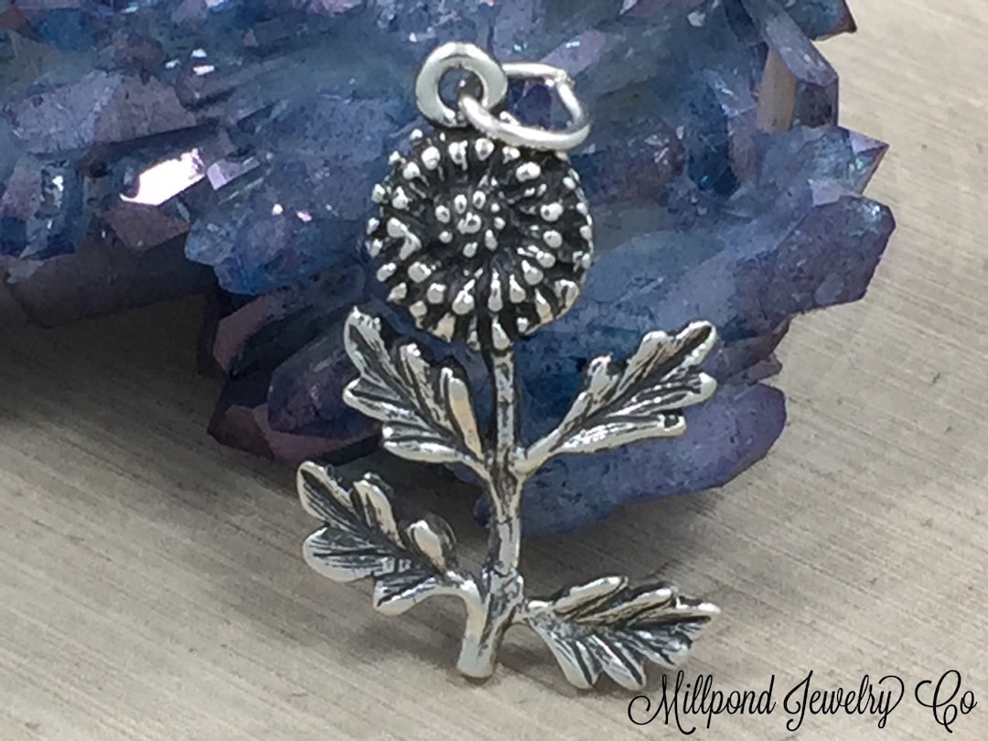 Dandelion Charm, Dandelion Pendant, Flower Charm, Garden Charm, Outdoor ...