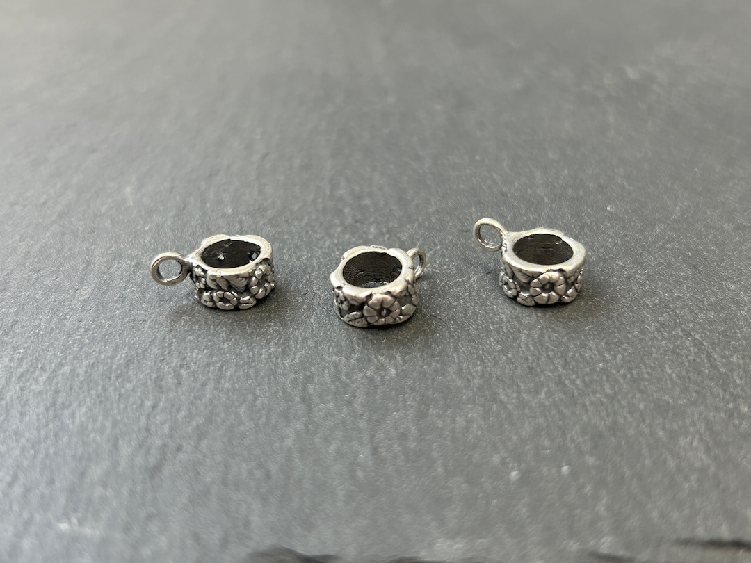 Sterling Silver Charm Adapter, Adapter Bead, Converter Bead, Bracelet ...