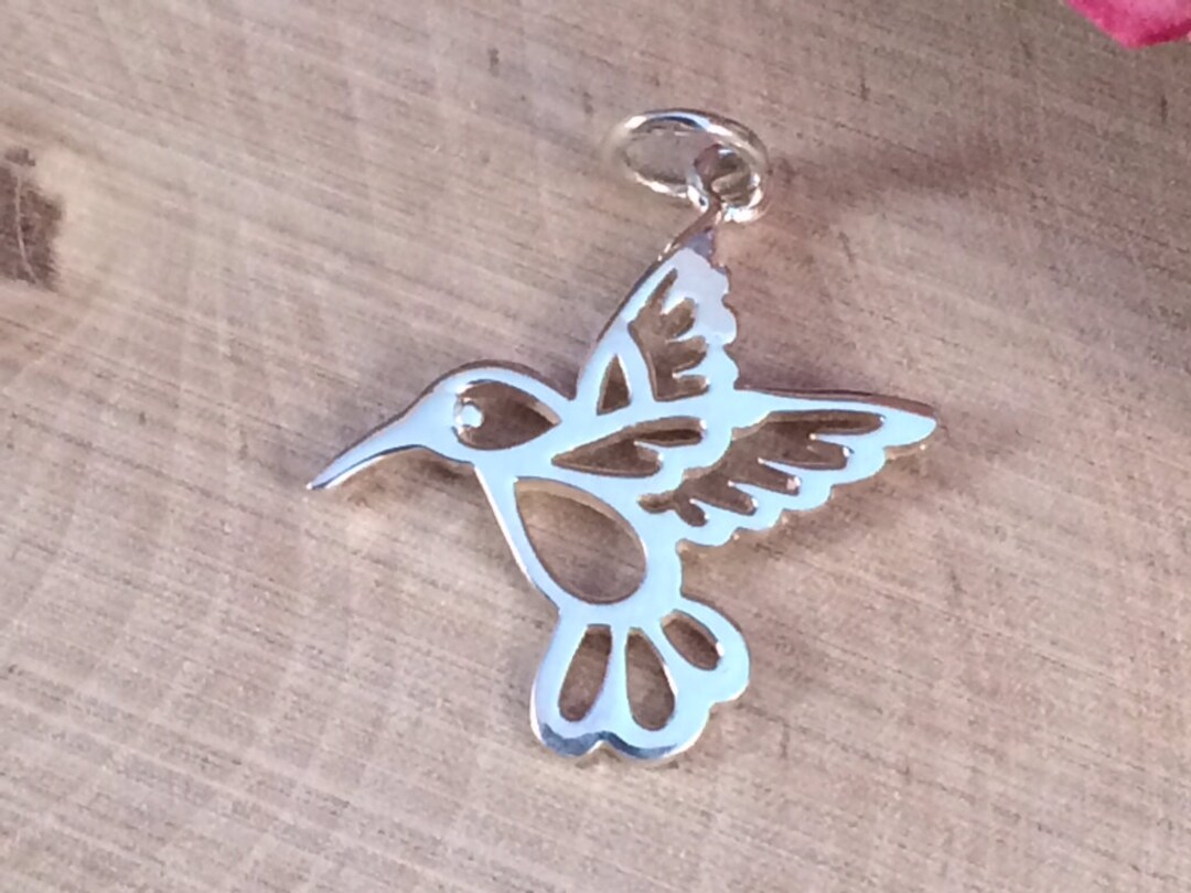 Hummingbird Charm, Hummingbird Pendant, Sterling Silver Hummingbird ...