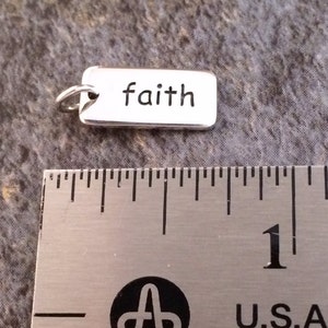 Faith Charm, Faith Pendant, Sterling Silver Faith Charm, Religious ...