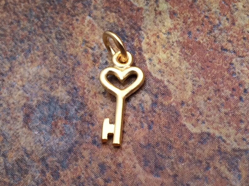 Key Charm Key Pendant Small Key Charm Heart Key Charm - Etsy