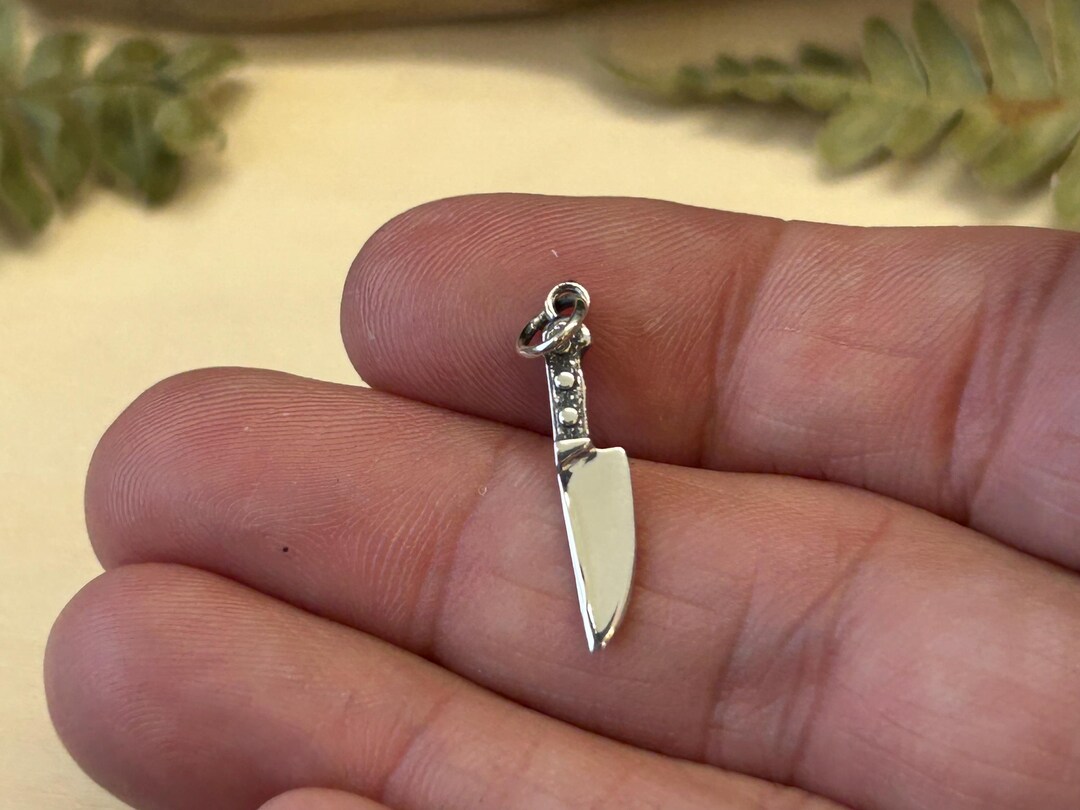 Sterling Silver Kitchen Knife Charm, Knife Charm, Butcher Kniie Charm ...