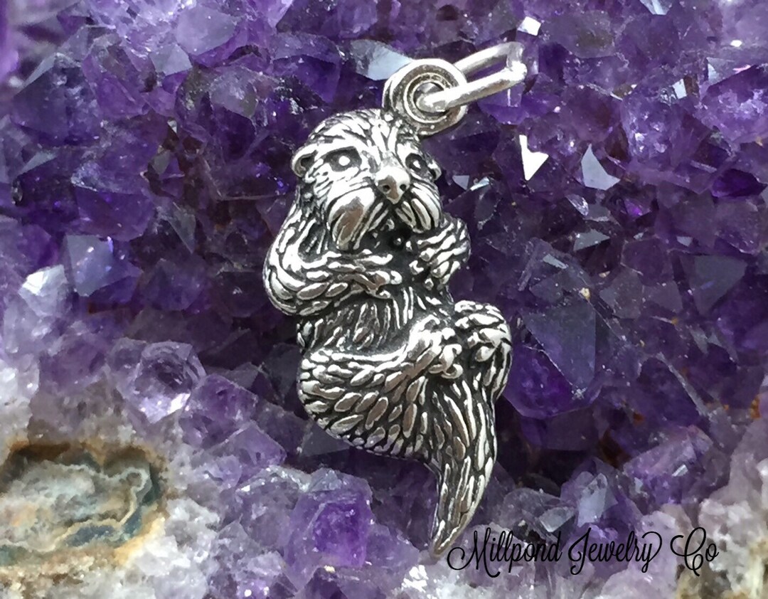 Otter Charm, Otter Pendant, Water Charm, River Charm, Beach Charm ...