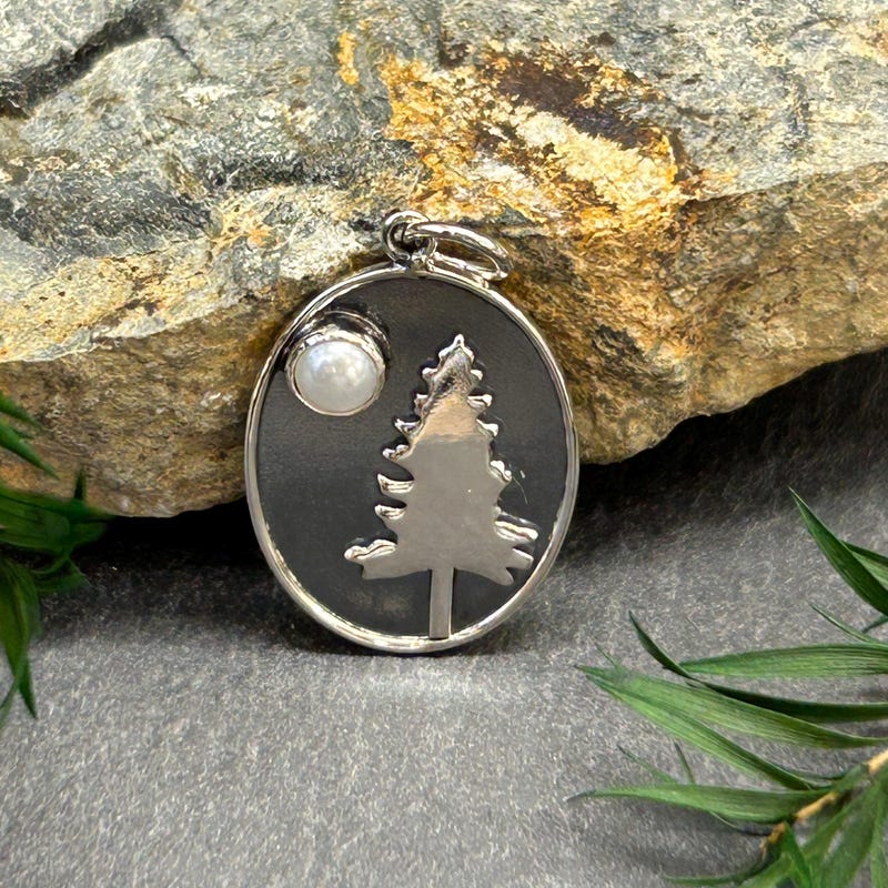 Pine Tree Pendant - Etsy