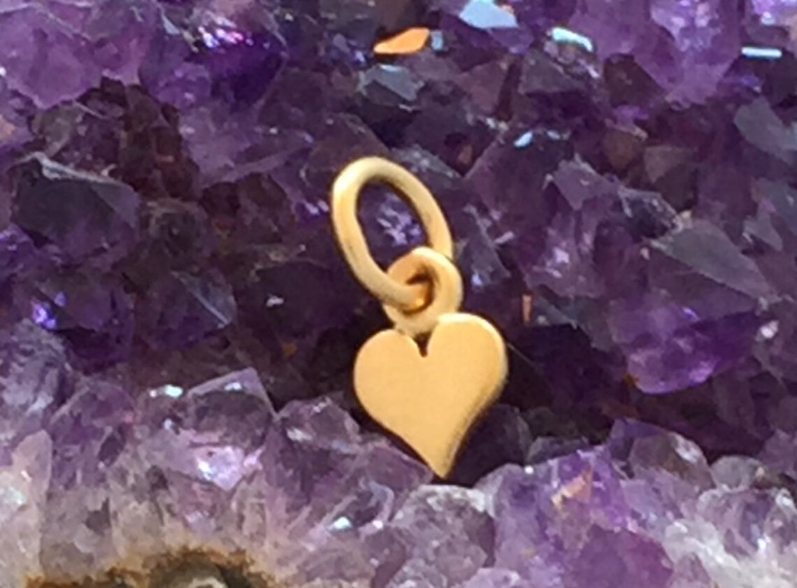 Tiny Heart Charm Heart Cut Out Charm Heart Charm Gold - Etsy