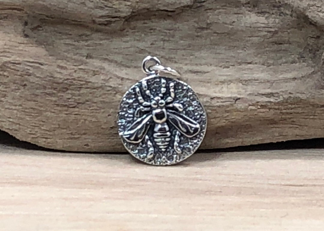 Sterling Silver Ancient Bee Coin Charm, Bee Charm, Bee Pendant, Bumble ...