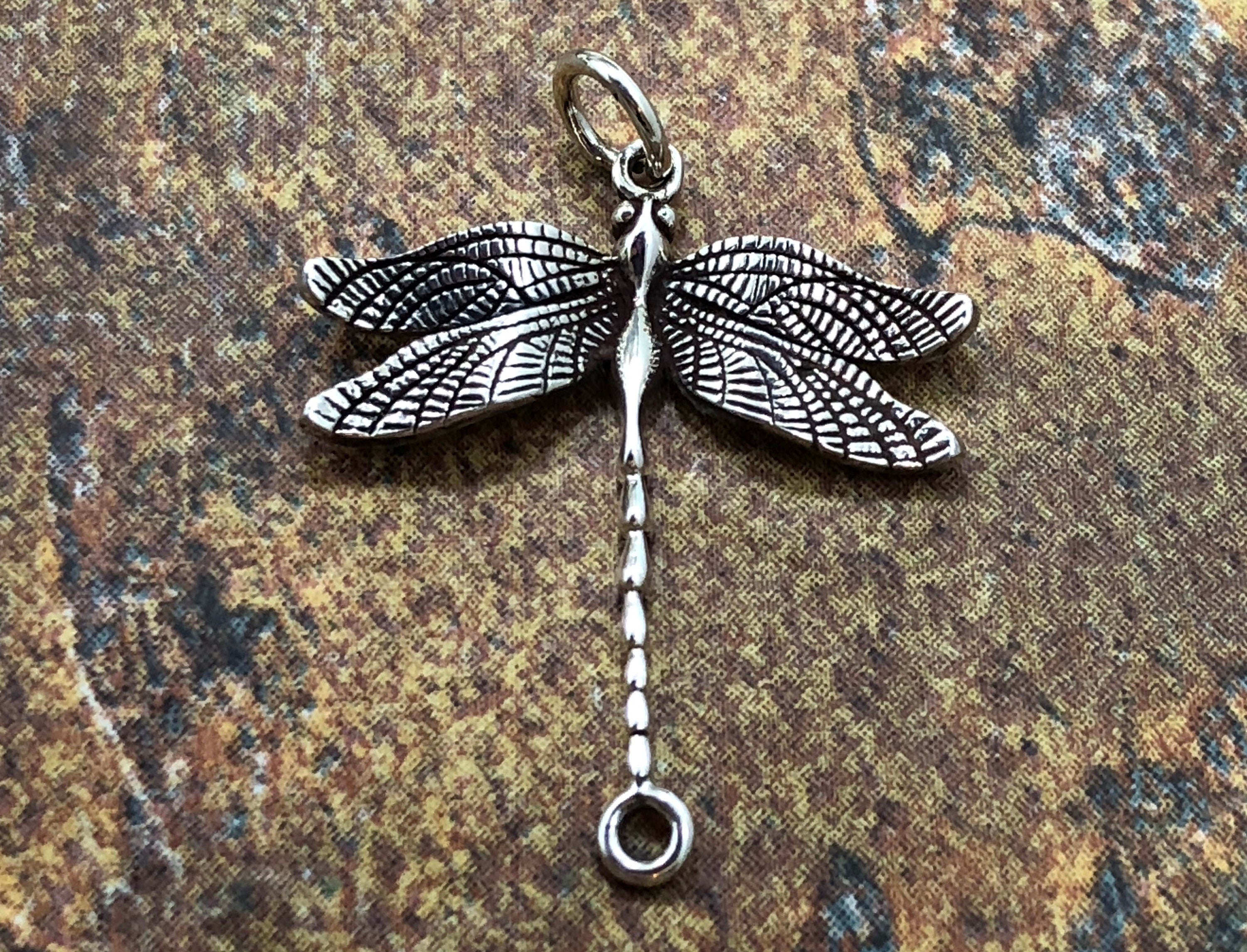 Dragonfly Charm Sterling Silver Dragonfly Charm Dragonfly | Etsy