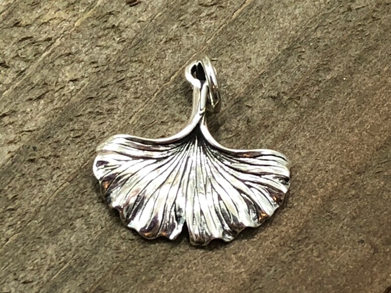 Sterling Silver Ginkgo Leaf Charm, Leaf Charm, Leaf Pendant, Nature ...