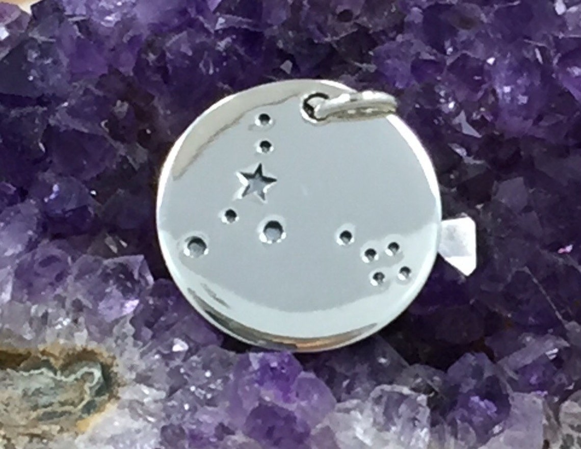 Zodiac Charm, Pisces Charm, Zodiac Constellation Charm, Sterling Silver ...
