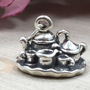 Tea Set Charm, Tea Set Pendant, Sterling Silver Charm, British Charm ...