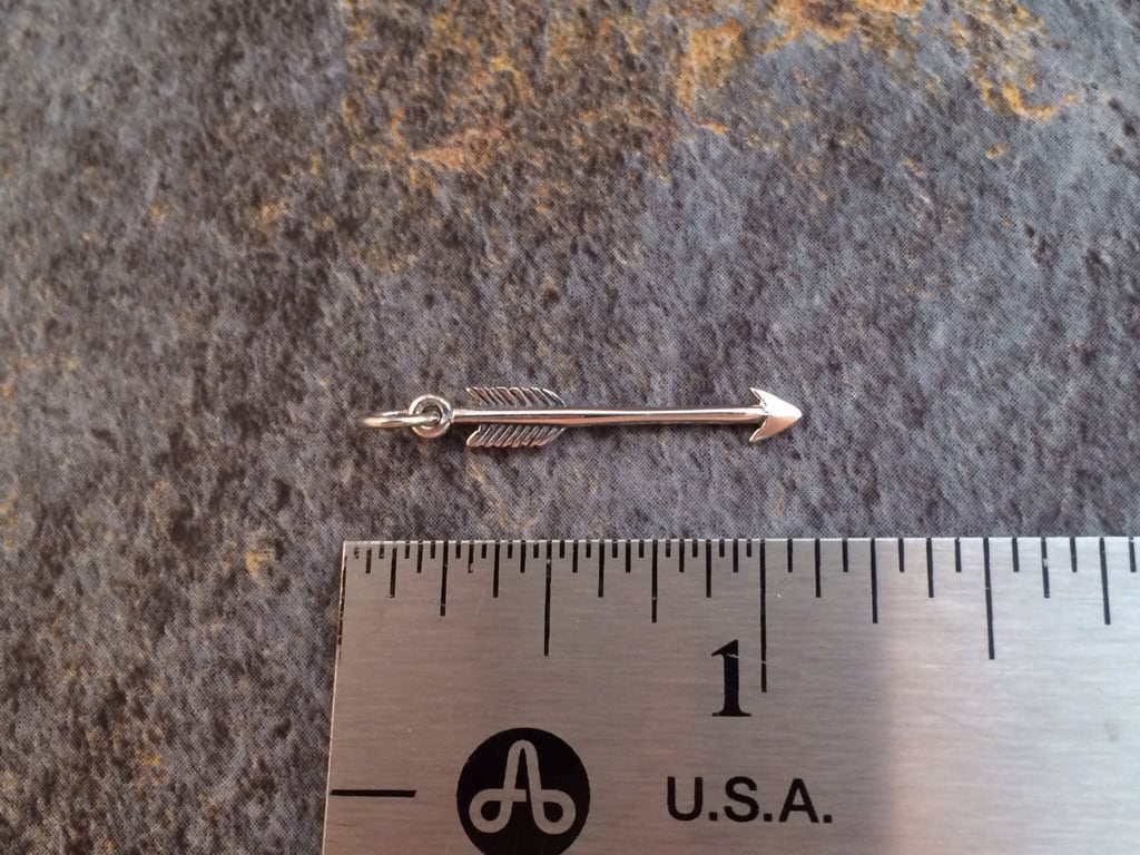 Arrow Charm, Arrow, Archery Charm, Archery Arrow, Sterling Silver Charm ...