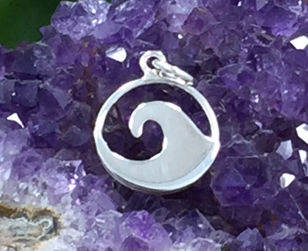 Wave Charm, Ocean Charm, Beach Charm, Ocean Waves Charm, Sterling ...