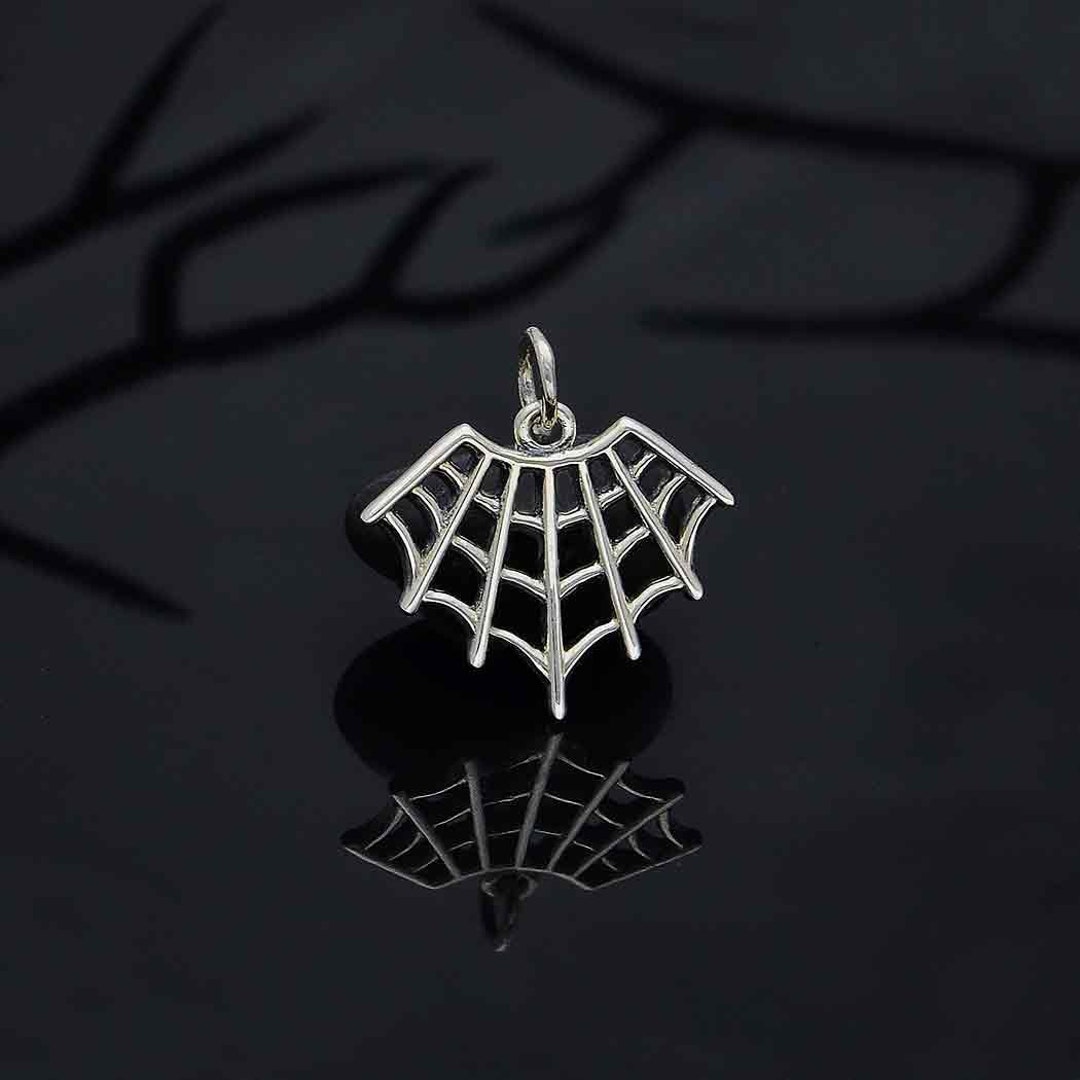 Spider Web Charm, Realistic Spider Web Charm, Halloween Charm, Spider ...