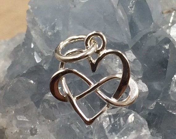 Infinity Heart Charm TINY Infinity Heart Charm Heart Charm | Etsy