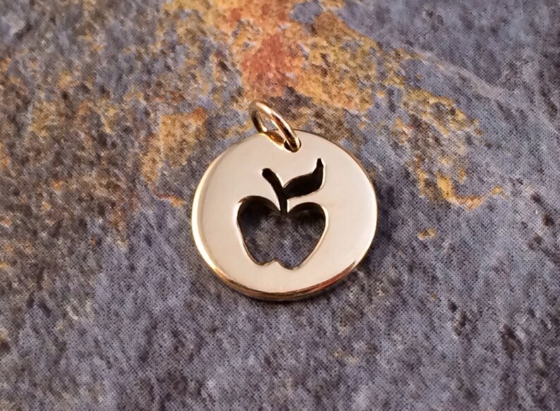Apple Charm Apple Pendant Apple Cut Out Charm Bronze Apple | Etsy