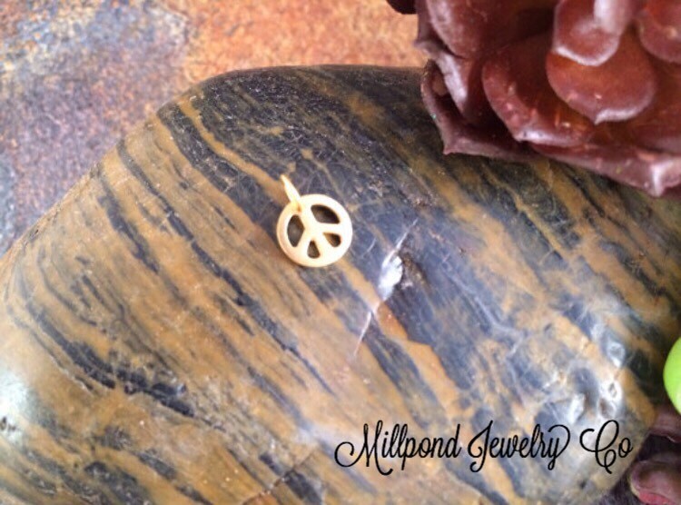 Gold Peace Sign Peace Sign Charm Peace Sign Pendant Gold - Etsy