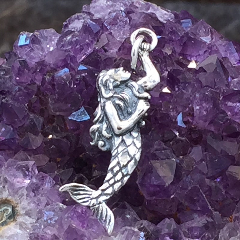 Silver Mermaid Charm - Etsy