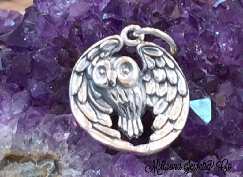 Owl Charm Realistic Owl Charm Sterling Silver Owl Charm Owl - Etsy