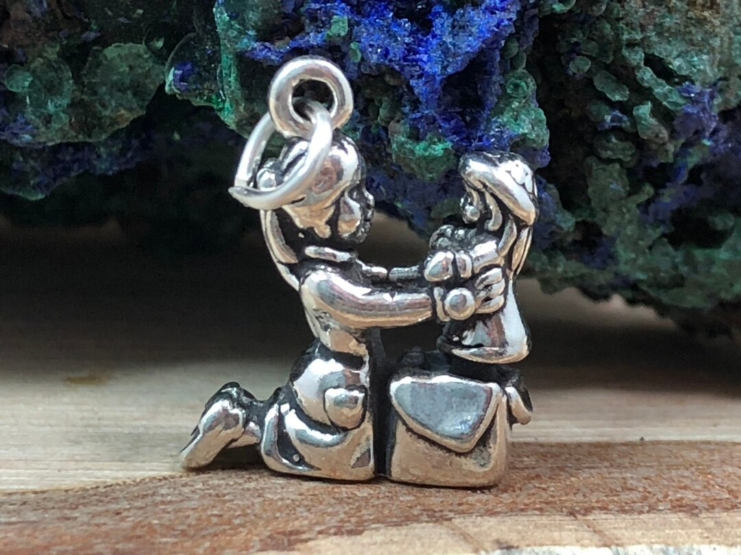 Girl With Doll Charm, Child Charm, Doll Charm, Sterling Silver Girl ...