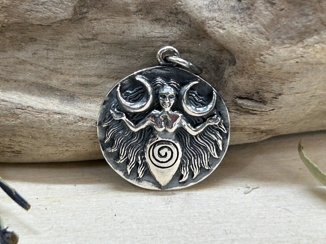 Sterling Silver Moon Goddess Coin Charm, Mystical Creature Charm ...
