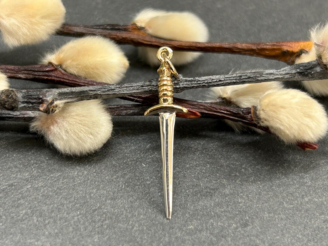 Sterling Silver Medium Sword Charm With Bronze Handle, Sword Charm ...