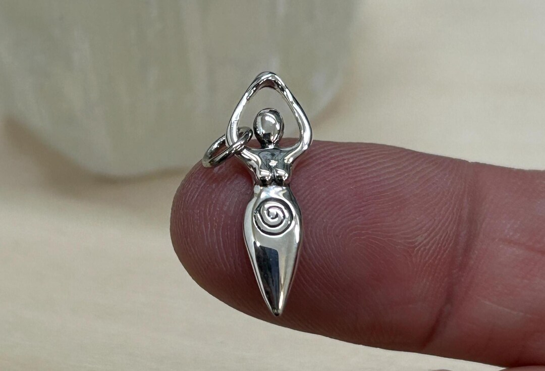 Sterling Silver Fertility Goddess Charm Moon Goddess Charm, Mystical ...