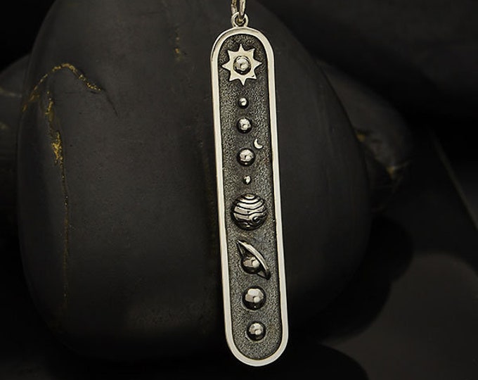 Sterling Silver Solar System Pendant, Planet Pendant, Planets Pendant ...
