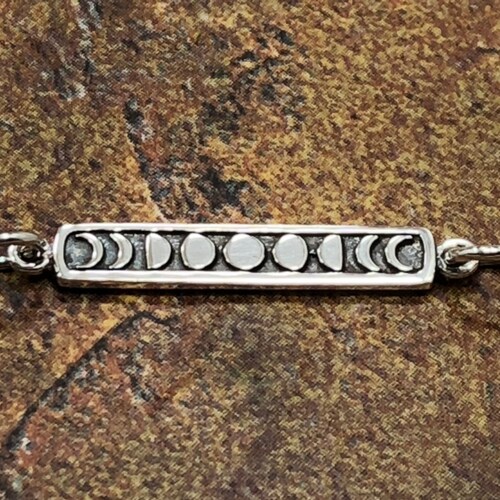 Sterling Silver Moon Phases Link Moon Charm Phases of the - Etsy