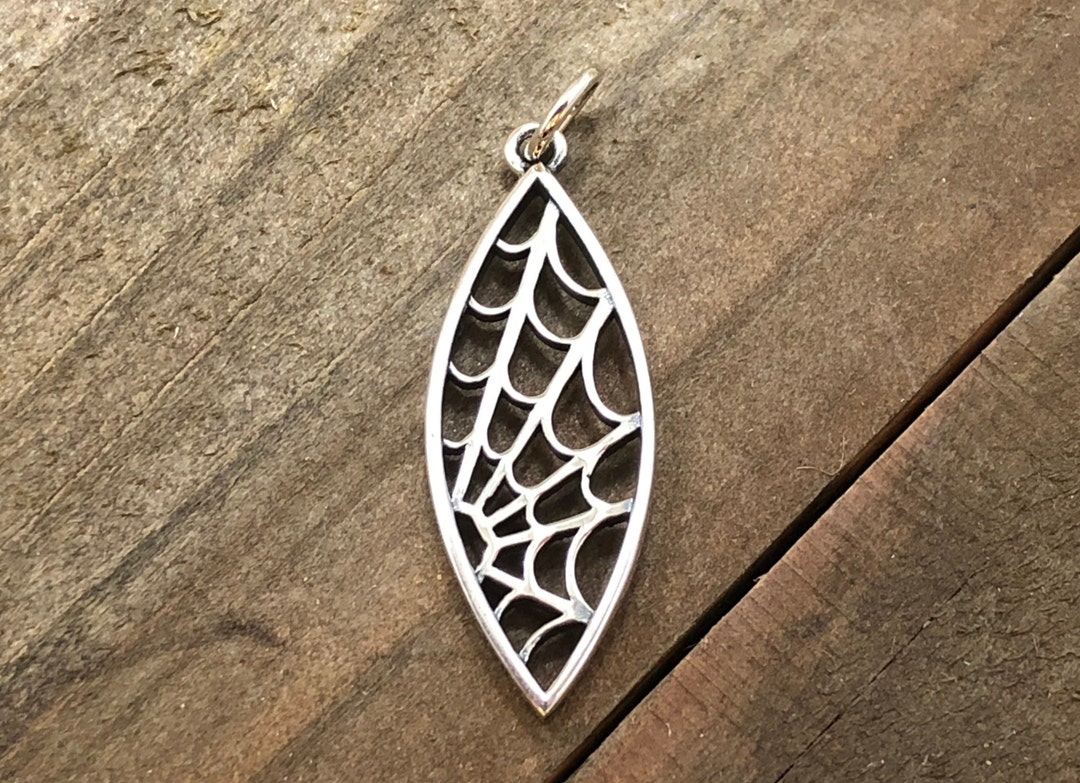 Spider Web Charm, Realistic Spider Web Charm, Halloween Charm, Spider ...