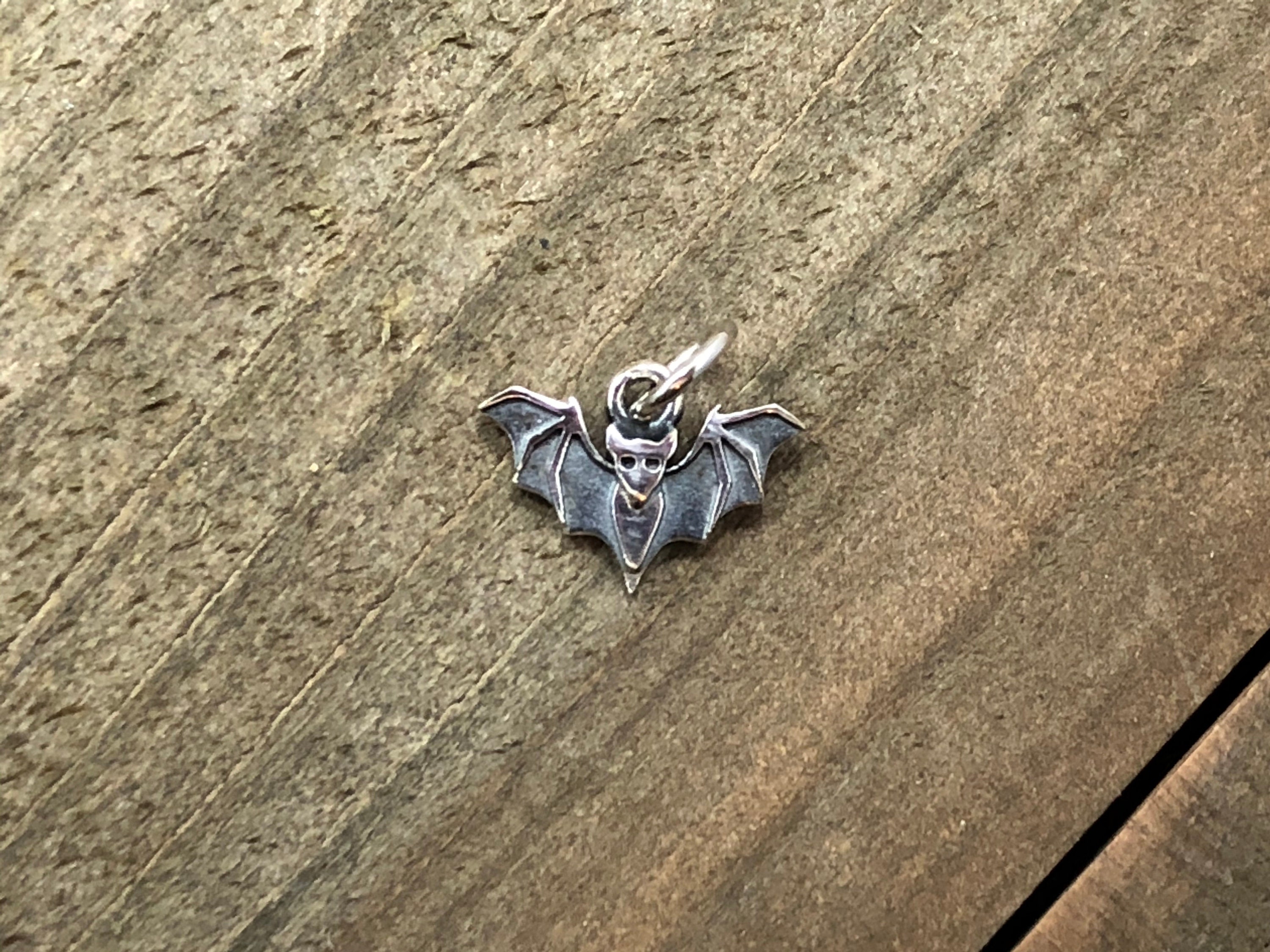 Sterling Silver Bat Charm Tiny Bat Charm Bat Charm Animal | Etsy