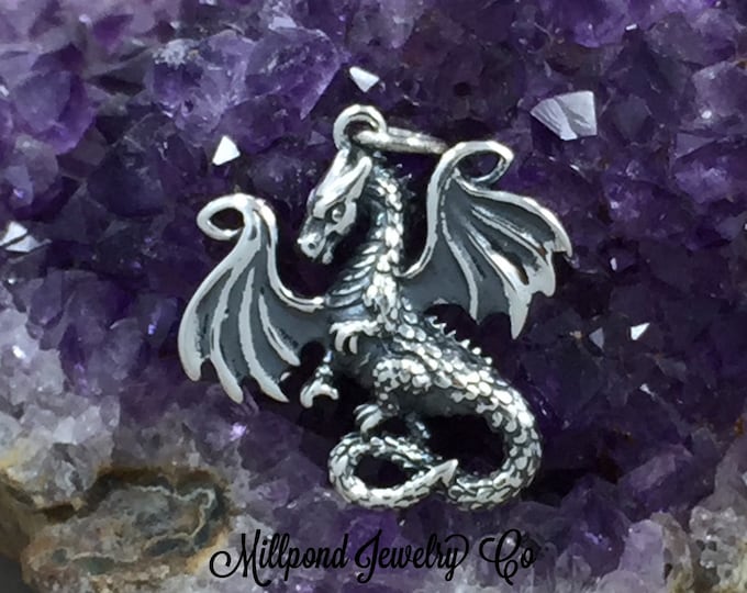 Dragon Charm Dragon With Wings Charm Fantasy Charm Dungeon - Etsy