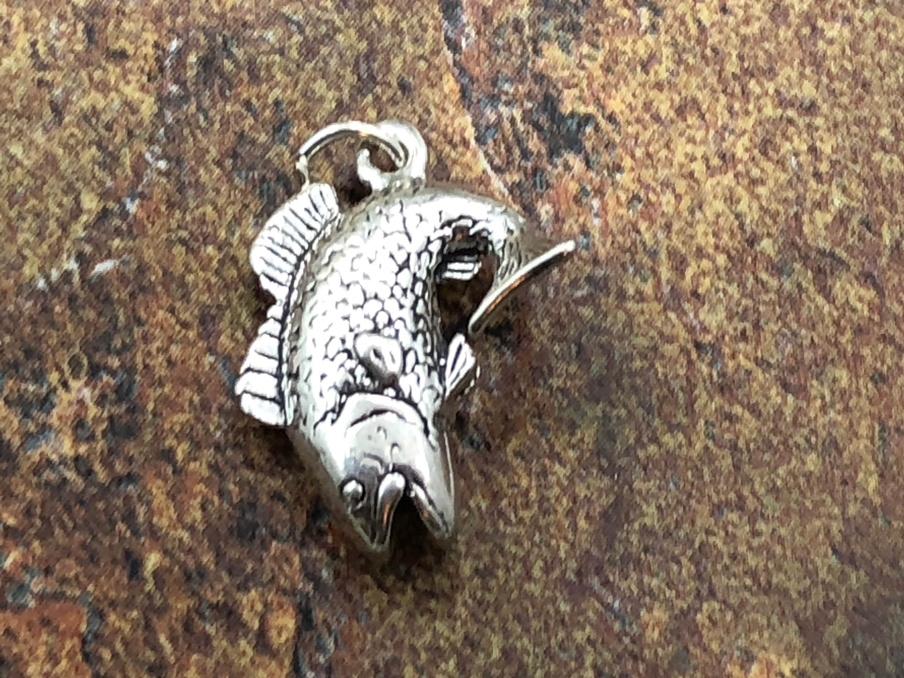 Bass Charm Bass Fisherman Charm Fish Charm Fisherman Charm | Etsy