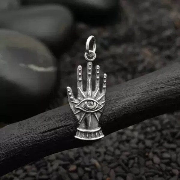 Silver Hand Charm - Etsy