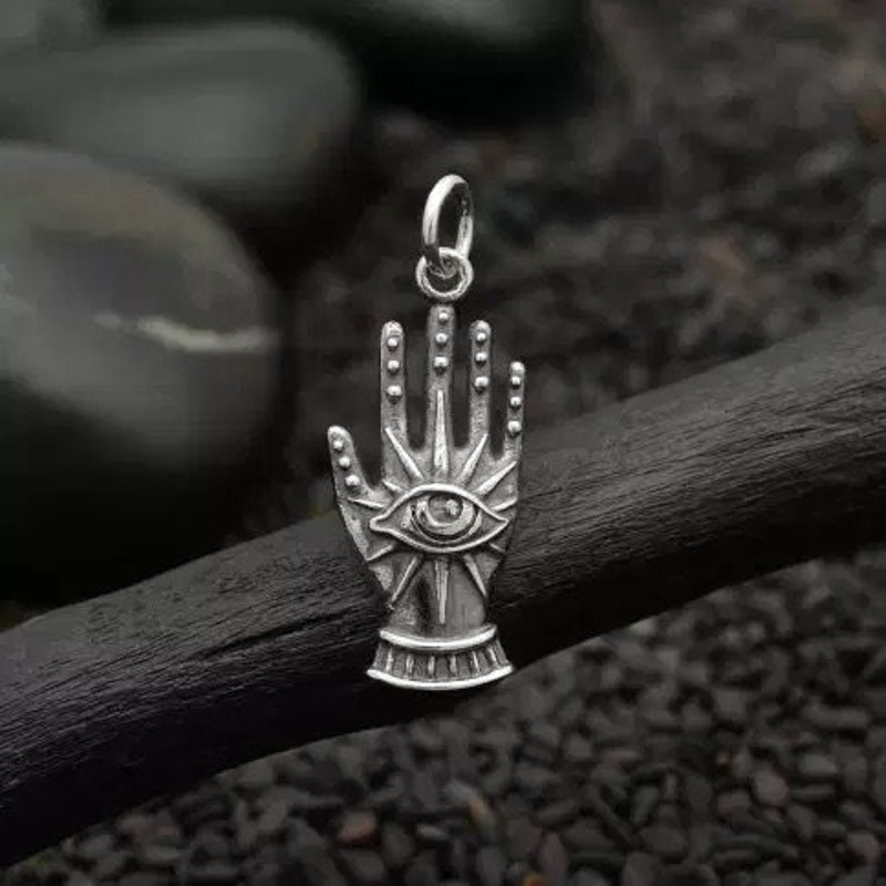 Silver Hand Charm - Etsy