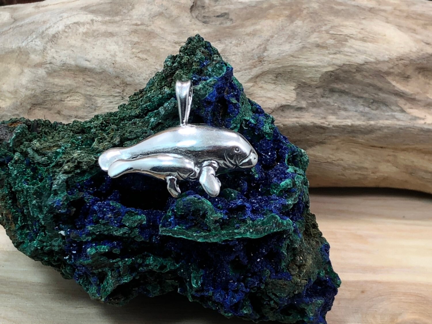 Manatee Charm Manatee With Calf Pendant Sea Life Charm Sea - Etsy