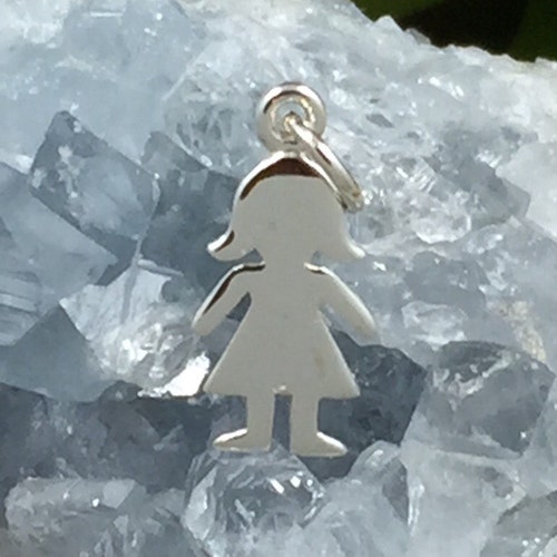 Girl Charm Child Charm Paper Doll Charm Sterling Silver - Etsy