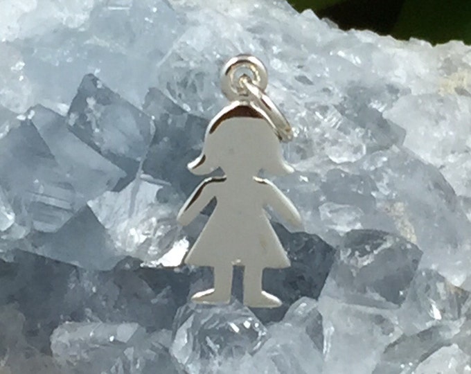 Girl Charm, Child Charm, Paper Doll Charm, Sterling Silver Girl Charm ...