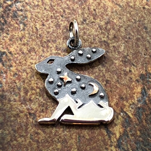 Sterling Silver Bunny Rabbit Charm. Easter Hare Diy Jewelry - Etsy