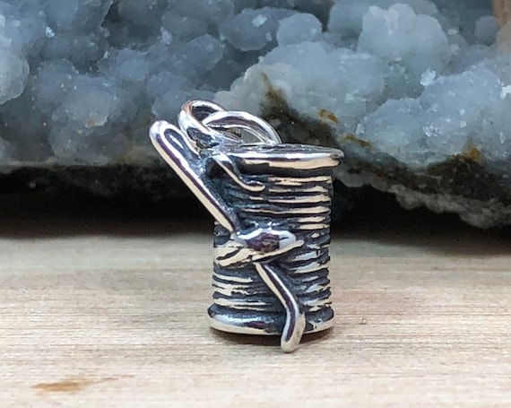 Spool of Thread Charm Spool Charm Sewing Charm Needle and | Etsy