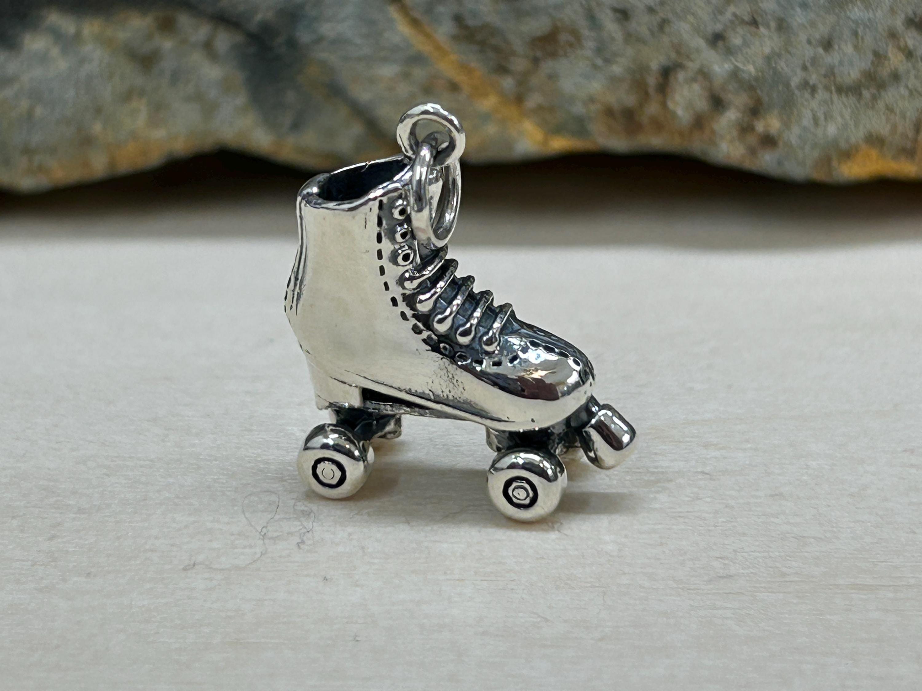 Roller Skate Charm, Roller Skater Charm, Roller Skater Gift, Sterling ...