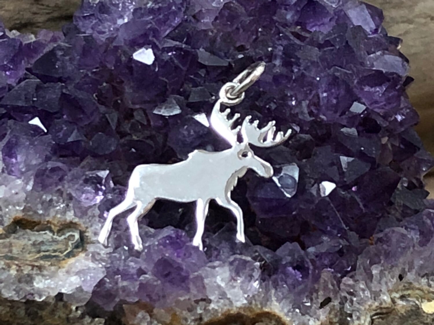 Sterling Silver Moose Charm Moose Charm Moose Pendant Flat - Etsy