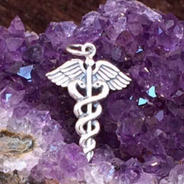 Caduceus Charm - Etsy