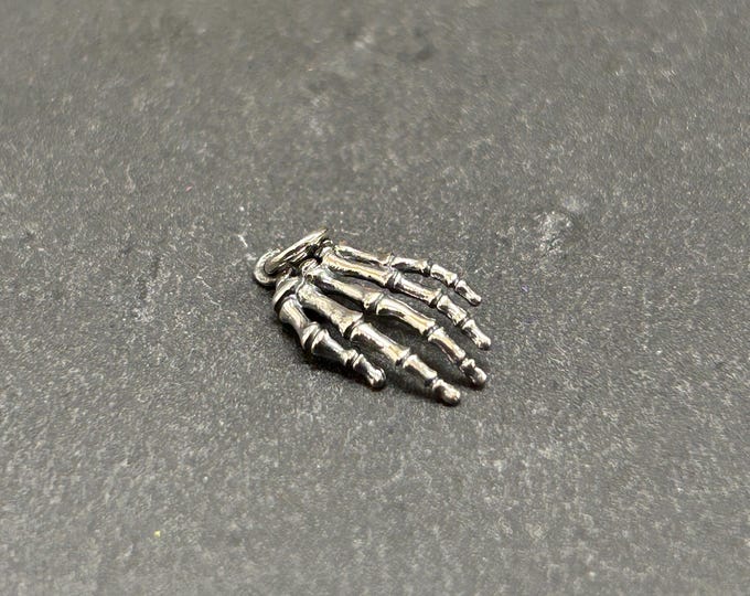 Sterling Silver Skeleton Hand Charm, Hand Charm, Hand Pendant, Psychic ...
