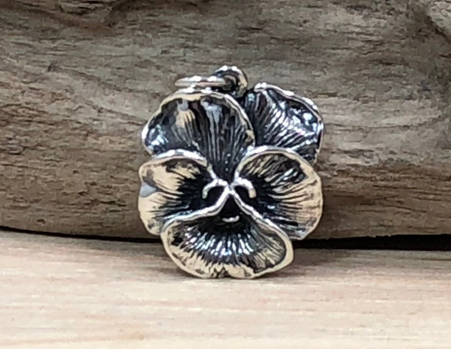 Pansy Charm Sterling Silver Pansy Flower Charm Flower Charm | Etsy