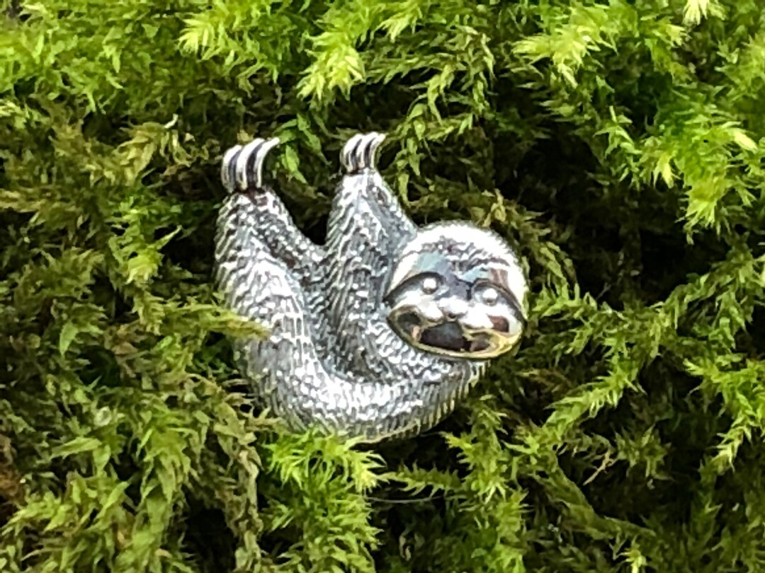 Sloth Bead, Sloth Charm, Sloth Pendant, Sterling Silver Charm, Sterling ...